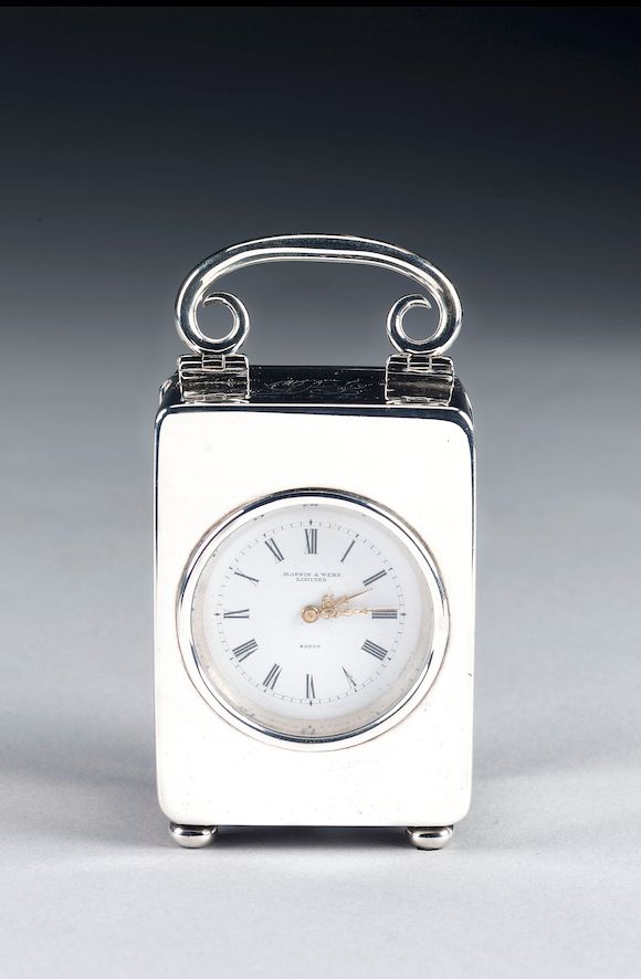 Bonhams : An early 20th century silver cased boudoir timepiece cased ...