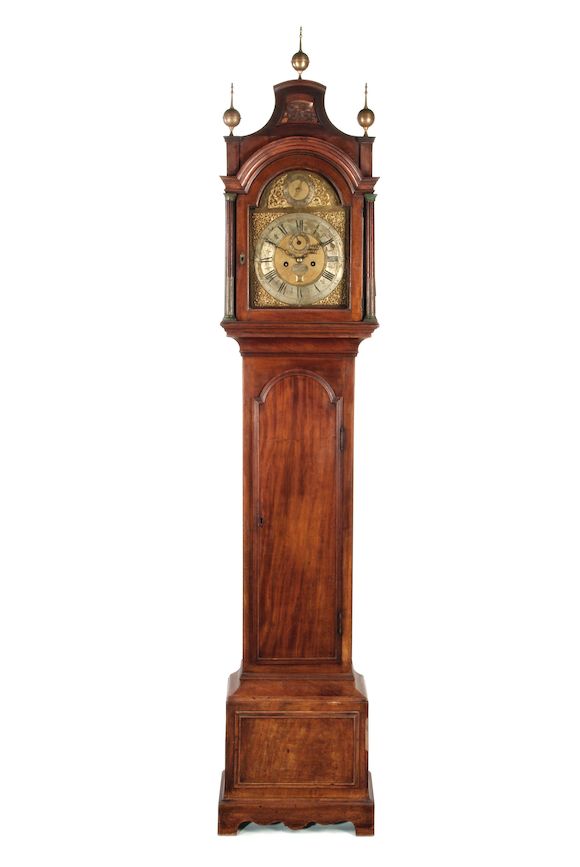 Bonhams : A mid 18th century and later mahogany longcase clock The dial ...