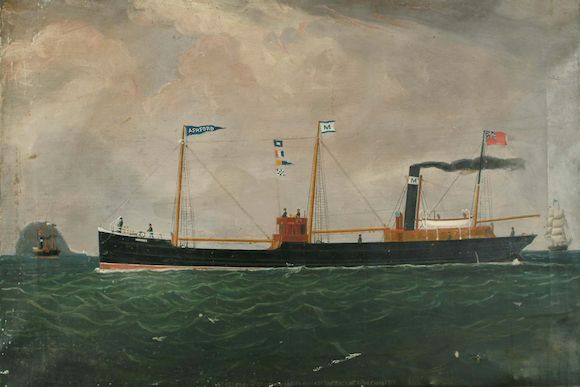 Bonhams : British School, 19th Century The steamship SS Ashford of ...