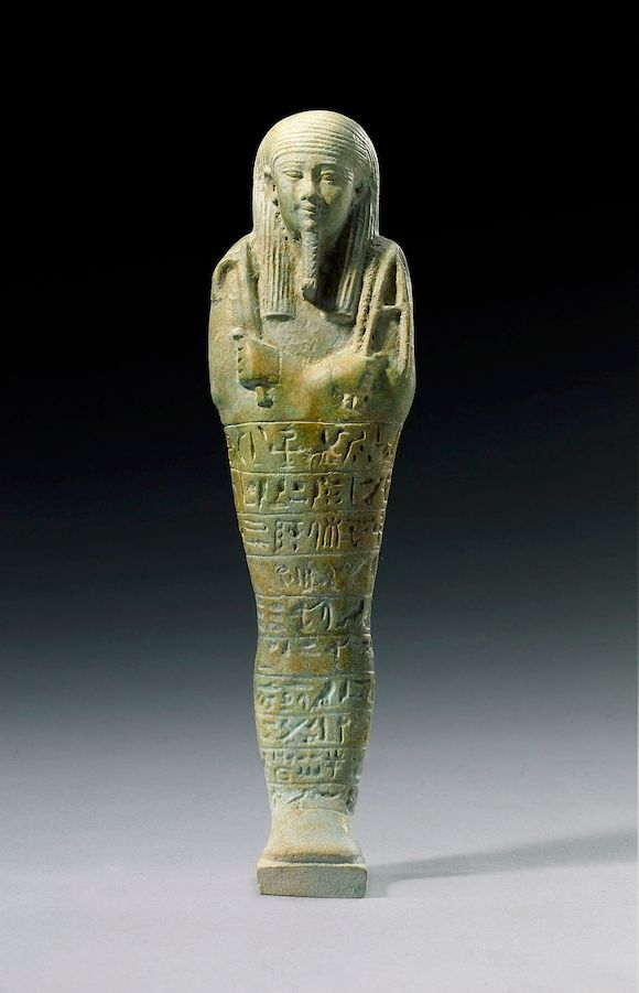 Bonhams : A restored Egyptian faience Shabti, for General Pakhas, Late ...