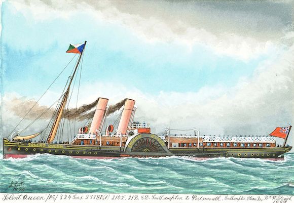 Bonhams : James Scott Maxwell (British, 1845-1922) The 'Solent Queen ...