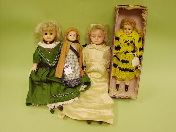 Bonhams A Wax Over Composition Shoulder Head Doll German Circa 1860