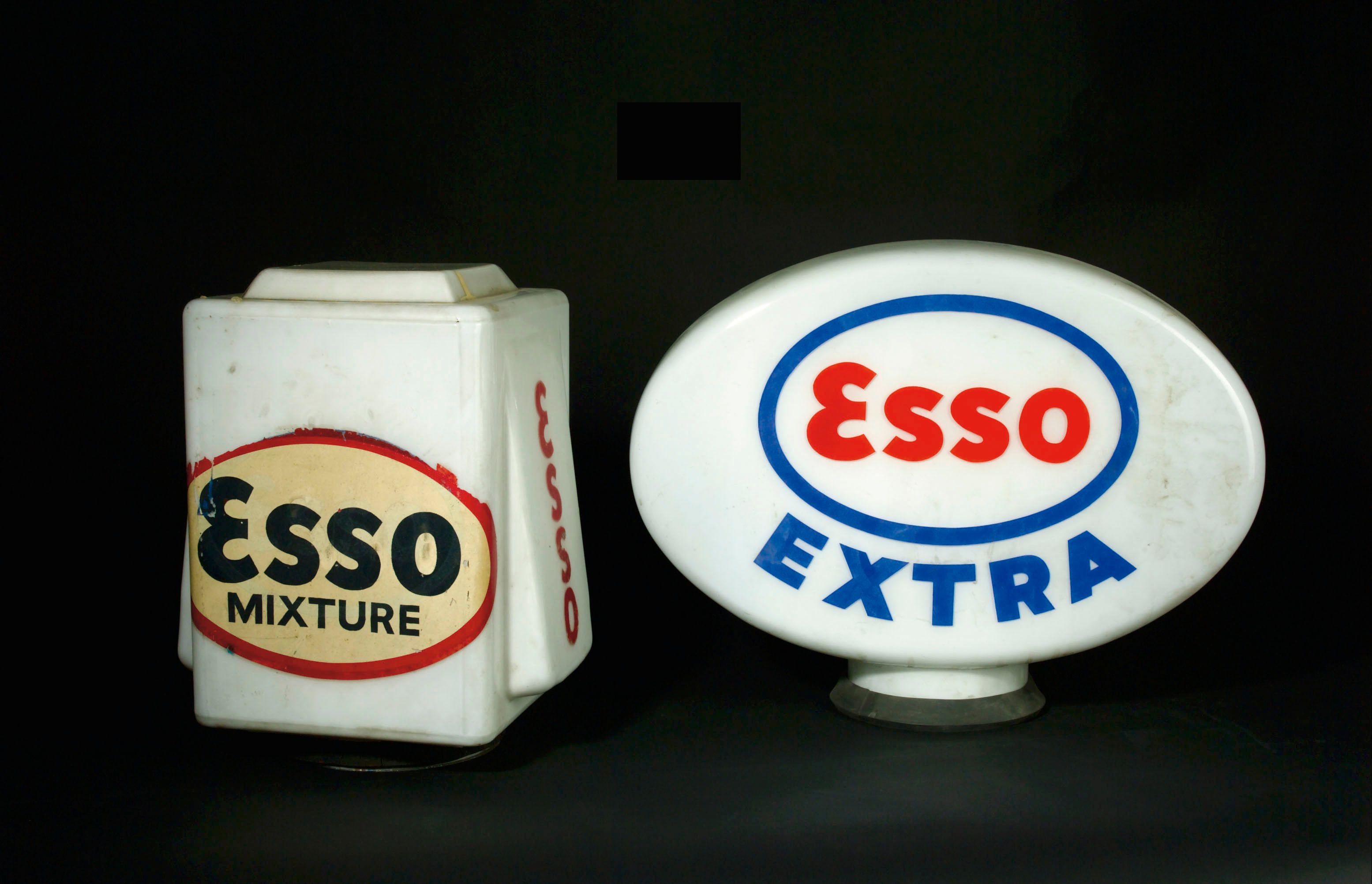 Bonhams Cars : An Esso Extra lozenge shaped petrol pump globe,