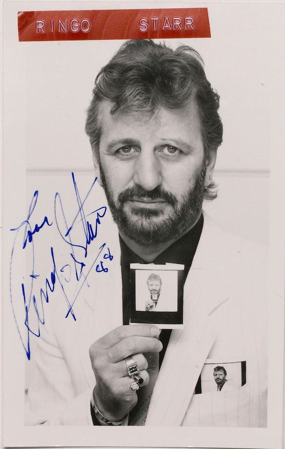 Bonhams : An autographed photograph of Ringo Starr 1988