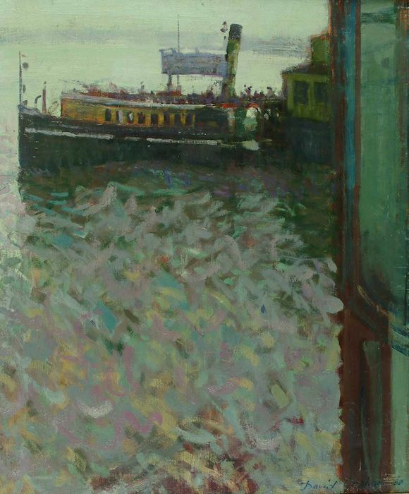 Bonhams : David Graham (British, b.1926) A passenger ferry docking at ...