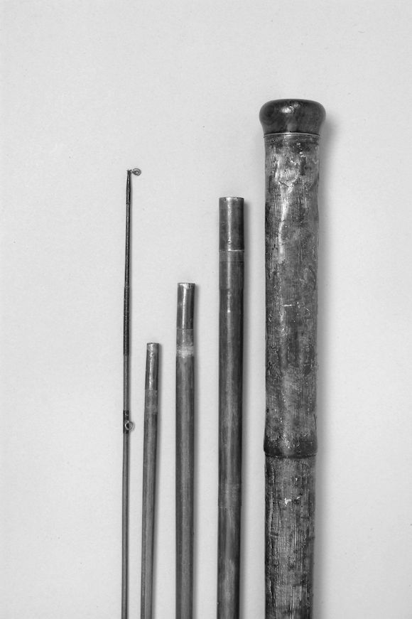 Bonhams : A Victorian metal poacher's fishing rod cane,