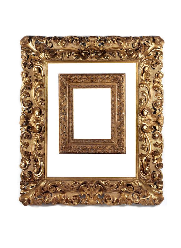 Bonhams : A Florentine 18th Century carved, pierced and gilded frame,