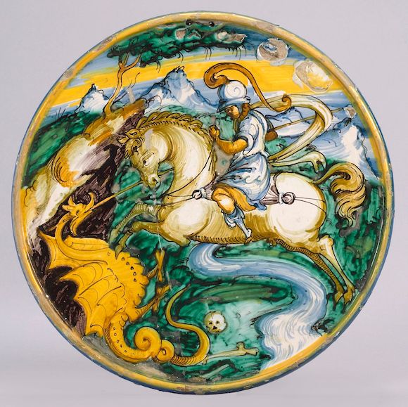 Bonhams : An Italian maiolica roundel, possibly Naples circa 1700