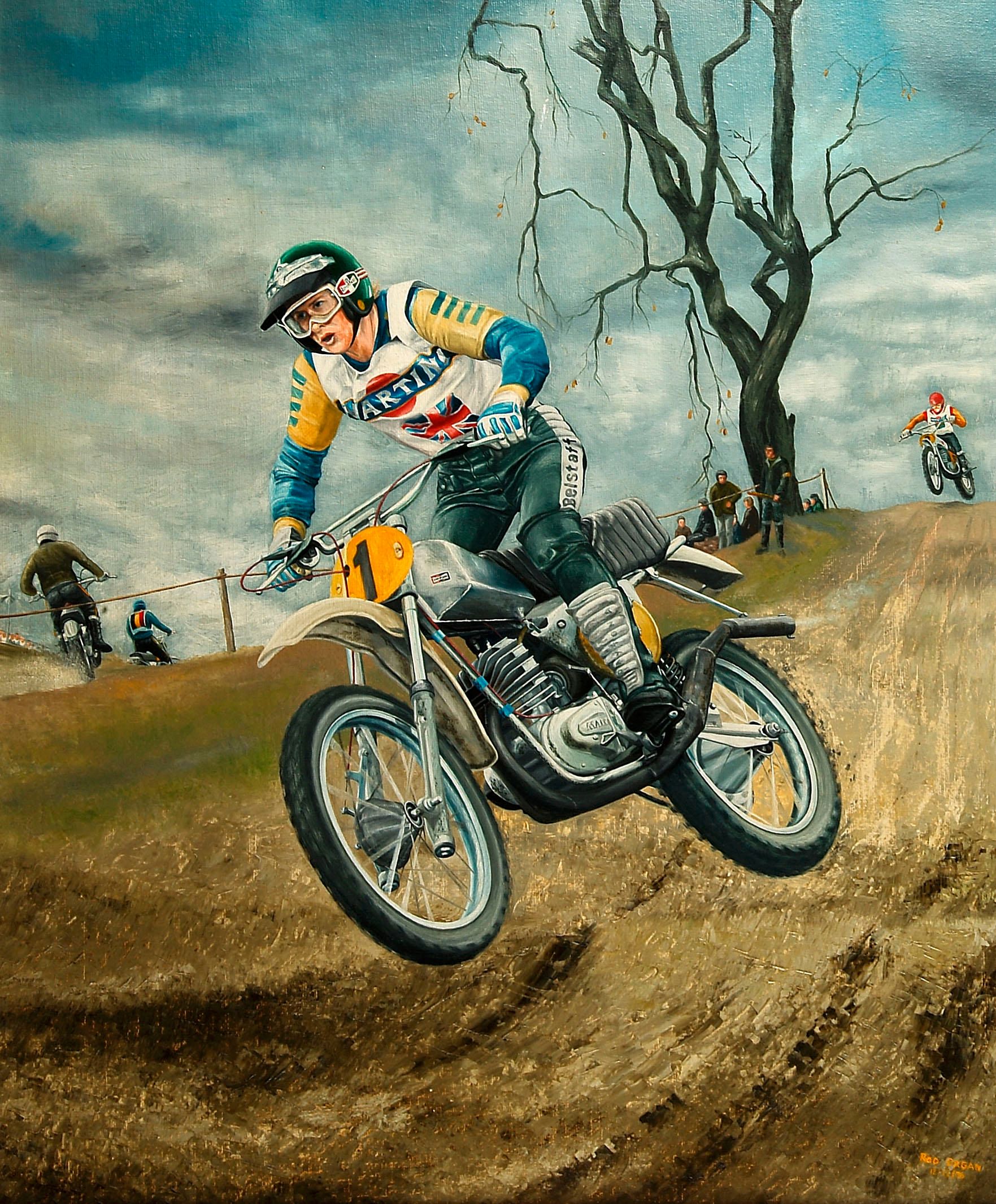 Bonhams Cars : Rod Organ - a painting of 500cc Motocross Championship ...