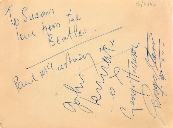 Bonhams : Autographs of The Beatles June 5th 1963