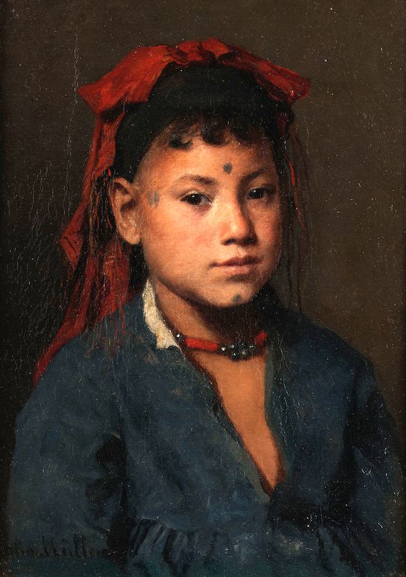 Bonhams : Maria Muller (Austrian, 1847-1902) Portrait of a tattooed lady