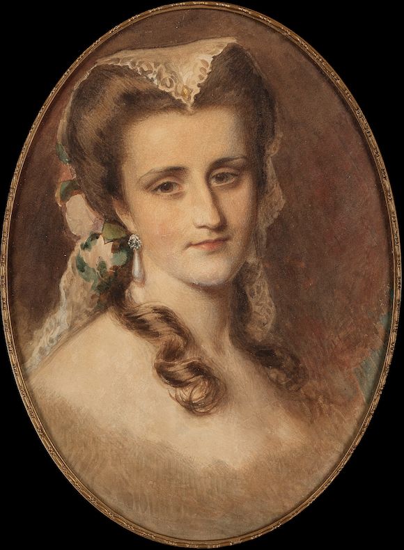 Bonhams : Edward Tayler (British, 1828-1906) Portrait of the Countess ...