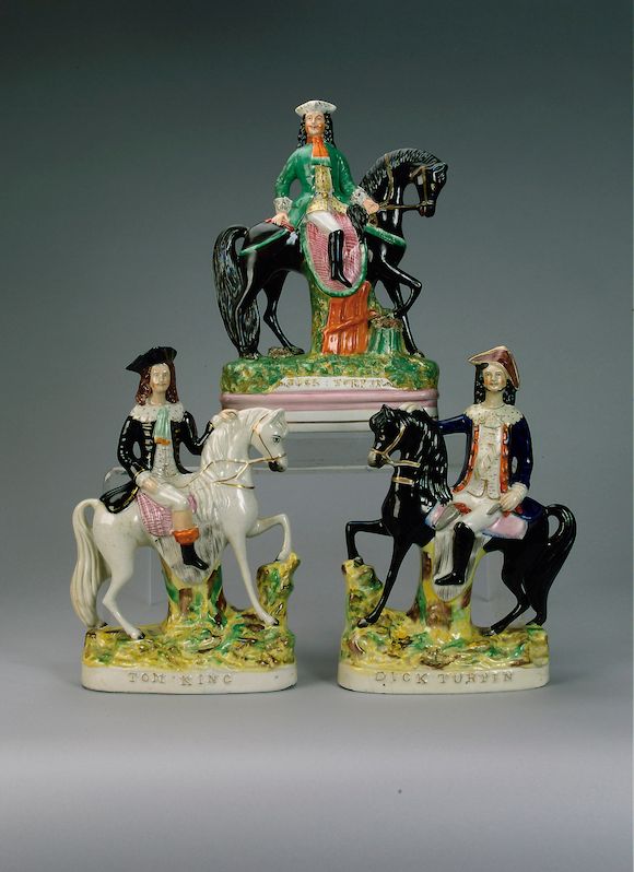 Bonhams : A pair of titled equestrian models of Dick Turpin and Tom ...