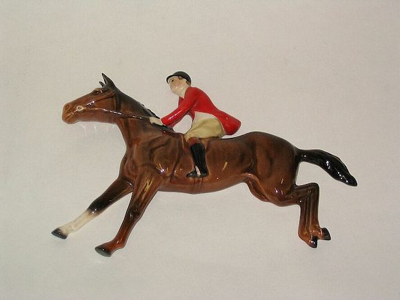 Bonhams : Beswick A Beswick Model of a Man on Horse "Landing" model ...