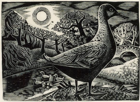 Bonhams : Donald Plenderleith Ducks at Sunset