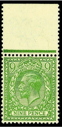 Bonhams : 1912-24 wmk. Royal Cypher: 9d. olive-green, variety wmk ...
