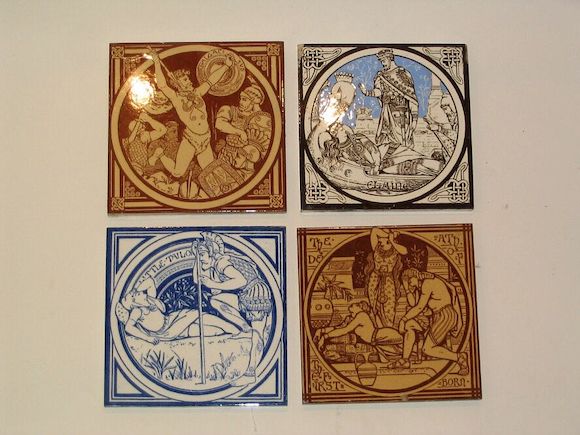 Bonhams : John Moyr Smith for Minton, circa 1875 A Set of Five Tiles ...