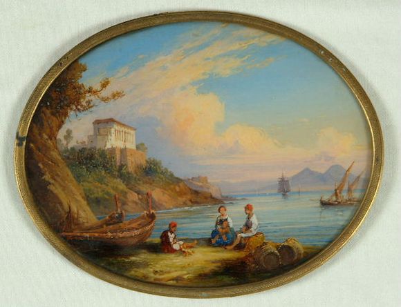Bonhams : Gabrielli Carelli (1820-1880) 'A Neopolitan villa beside the sea'
