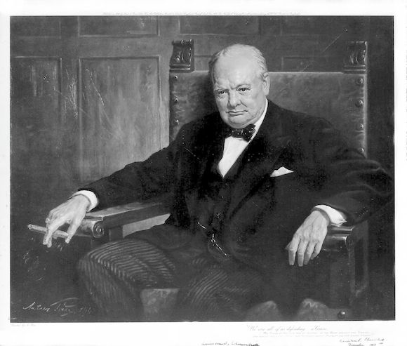 Bonhams : CHURCHILL (WINSTON S.) Portrait of Churchill after the oil ...