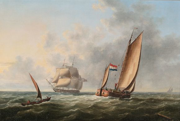 Bonhams : Thomas Lyde Hornbrook (British, c.1808-1855) A frigate under ...