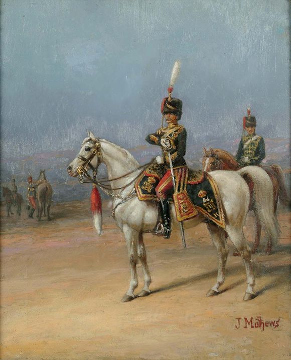 Bonhams : Major J Matthews An officer of the Eleventh Hussars 31 x 25.5cm