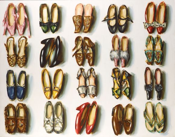 Bonhams : Lisa Milroy (b.1959) Shoes 203.2 x 259.1 cm. (80 x 102 in.)