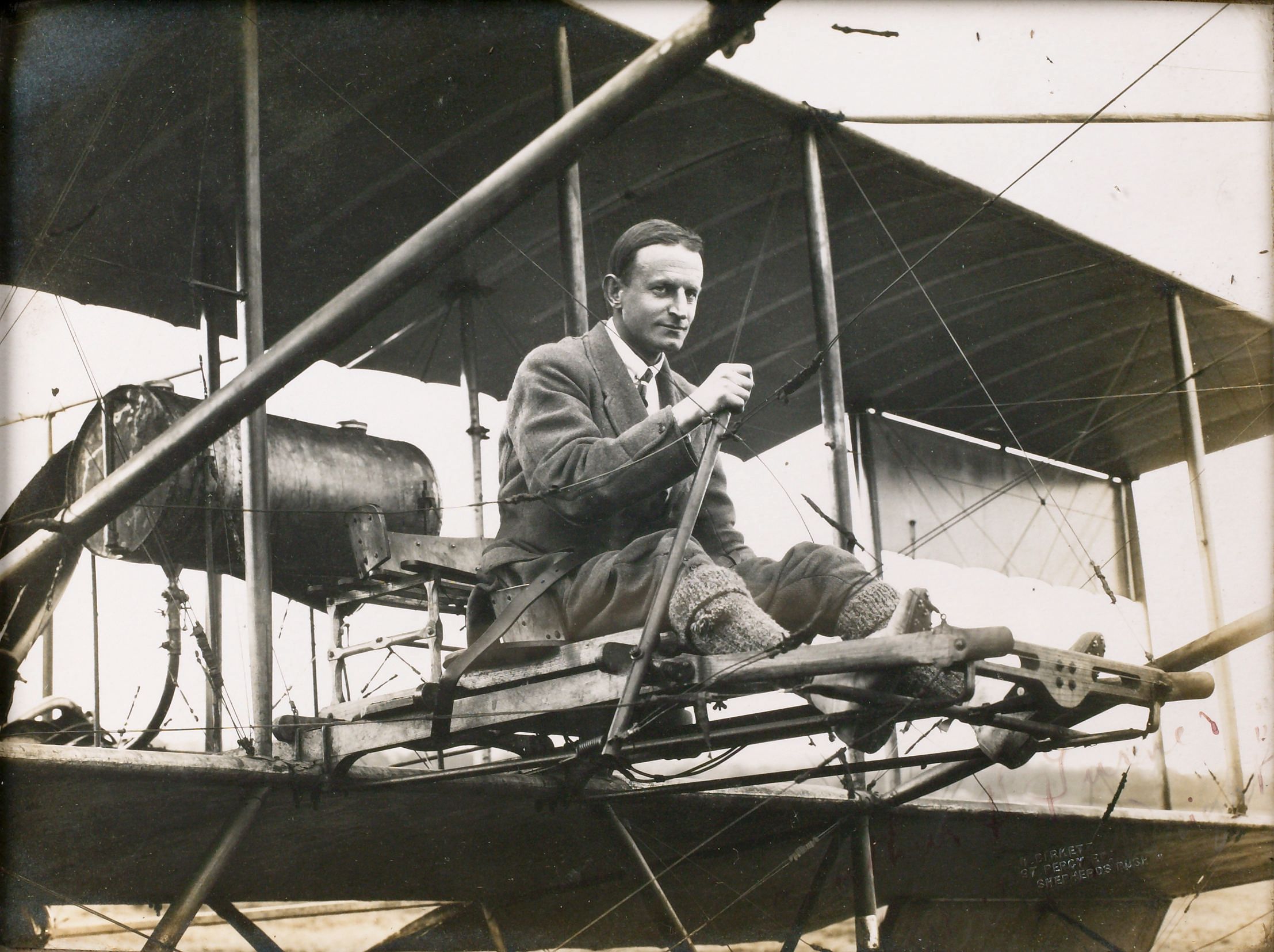 Bonhams Cars : A signed photograph of Wilbur Wright, with impressed mark of F N Birkett ...