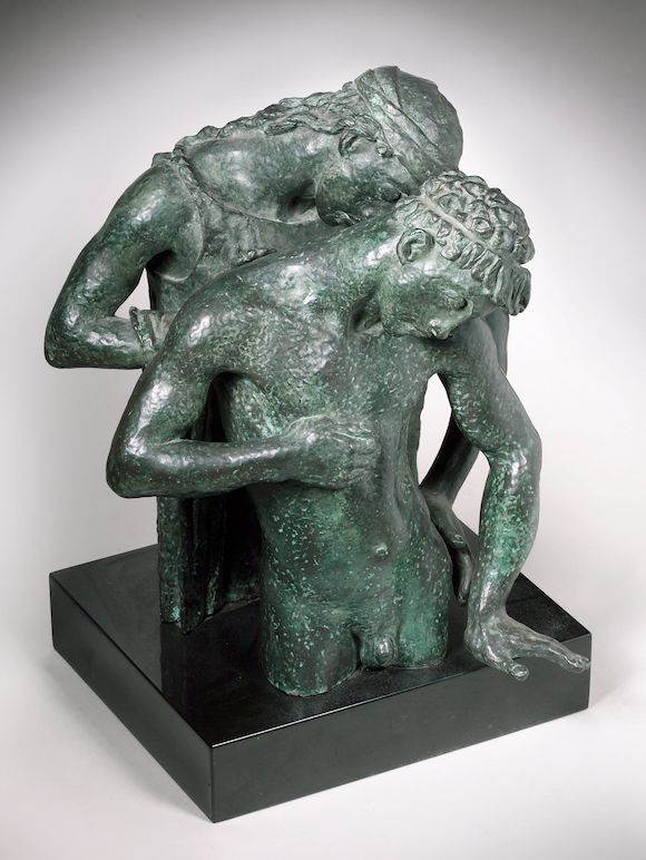 Bonhams : Glyn Philpot R.A. (1884-1937) Echo and Narcissus 57.5 cm. (22 5/8 in.) high (including ...