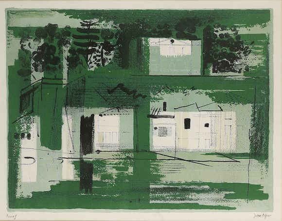 Bonhams : John Piper Chateau de Taillebourg Lithograph, 1958, printed ...