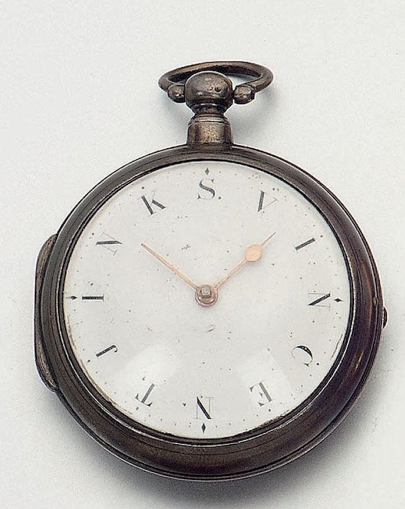 Bonhams : An early 19th century silver pair cased verge with named dial ...