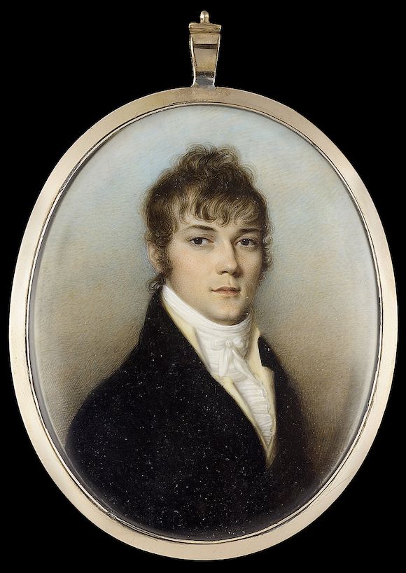 Bonhams : Thomas Hazlehurst, A Gentleman, wearing black coat, cream ...