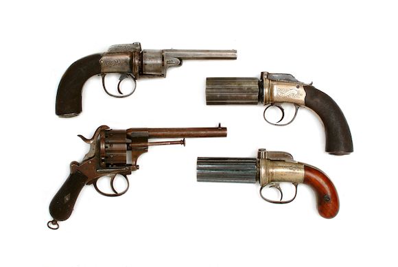 Bonhams : A Belgian 120-Bore Ten-Shot Pin-Fire Revolver