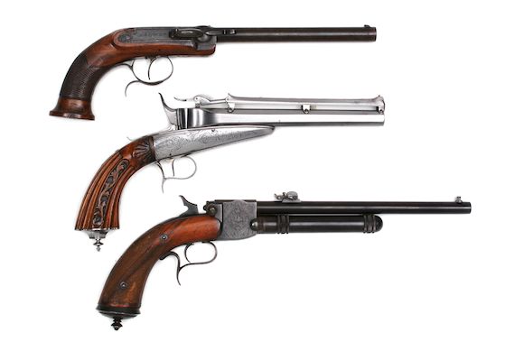 Bonhams : A Rare French Giffard Patent Breech-Loading Gas Pistol Of ...