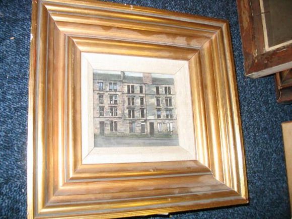 Bonhams : David Warrilow (b1956) 'Wilton St' (Glasgow) 9x10cm