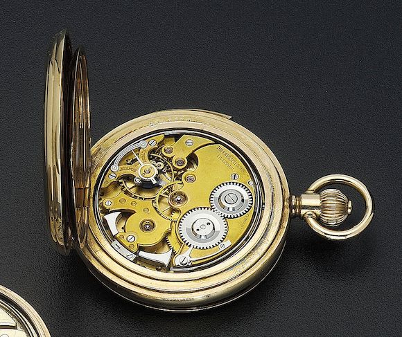 Bonhams : A late 19th century quarter repeating keyless lever gilt ...