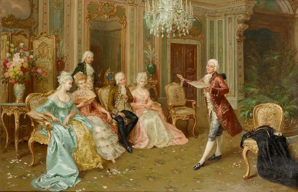 Bonhams : Cleto Luzzi (Italian 19th century) The recital 56 x 85 cm ...