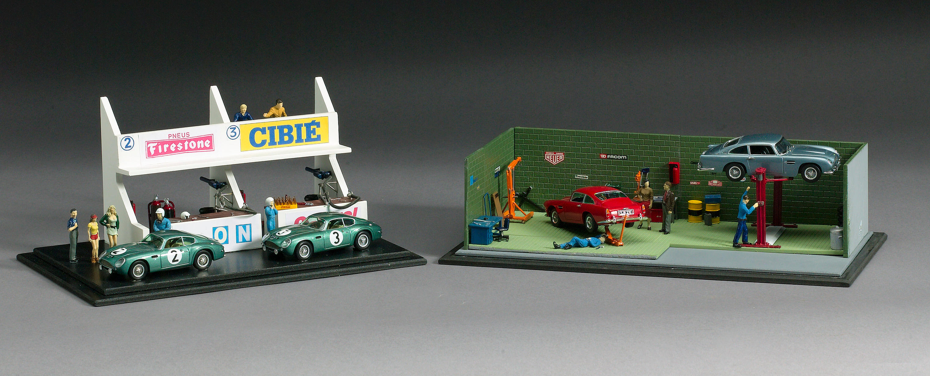 Bonhams Cars : A 1/43rd scale handbuilt Aston Martin Le Mans diorama ...