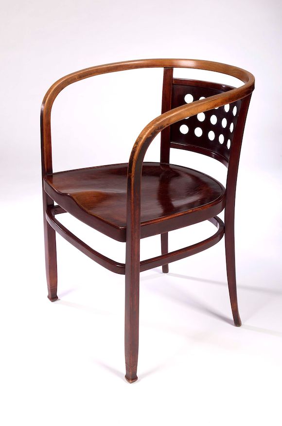 Bonhams : Otto Wagner, A stained beech armchair designed for the Vienna Post Office Savings Bank ...