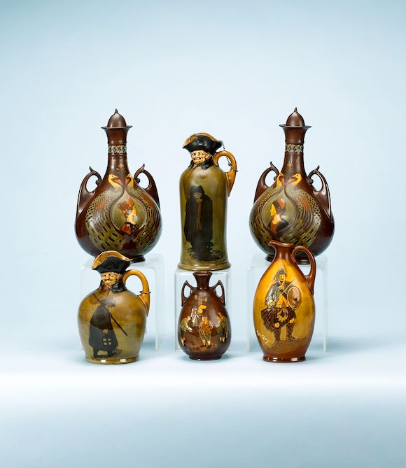Bonhams : Kingswares A Rare and Highly Decorative Pair of Doulton ...