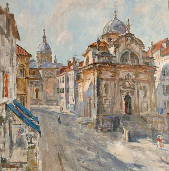 Bonhams : Valerie Lednev (Russian, b.1940), Dubrovnik, Old Town, signed ...