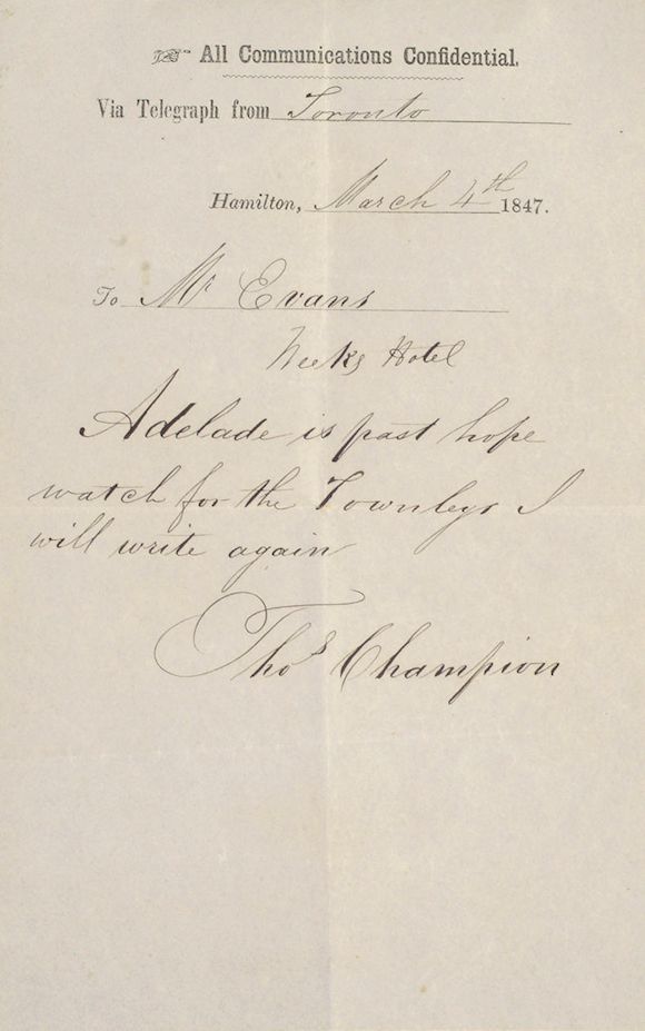 Bonhams : Telegrams – The Toronto, Hamilton, Niagara and St. Catherines ...