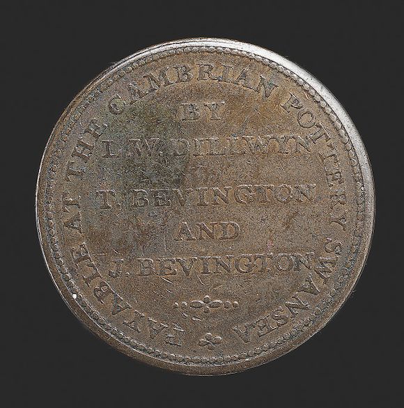 Bonhams : A rare copper token issued by the Cambrian Pottery circa 1813