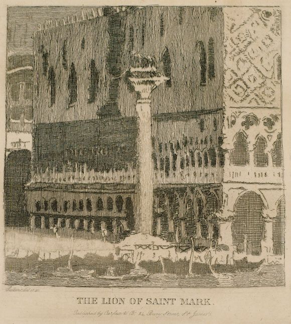 Bonhams : Walter Sickert Venice; The Lion of St Mark Etching, 1915 ...