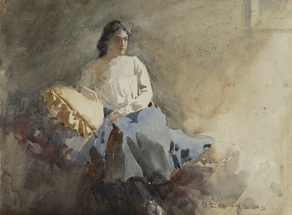 Bonhams : Benjamin Edward Minns (Australian, 1864-1937) A lady seated ...