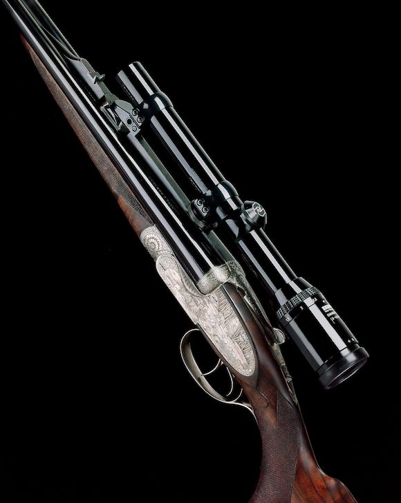 Bonhams : A FINE GRIFNEE-ENGRAVED 9.3 X 74(R)MM DOUBLE-BARRELLED ...