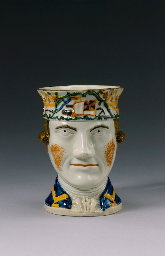 Bonhams : A remarkable Pratt Ware Admiral Rodney mug circa 1782
