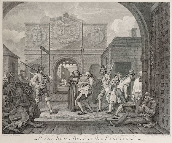 Bonhams : William Hogarth and Charles Mosley O The Roast Beef of Old ...
