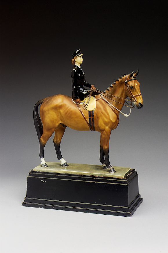 Bonhams : A Royal Worcester model of HRH Princess Elizabeth Riding ...