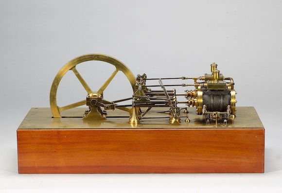 Bonhams Cars : An extremely fine polished brass and wrought iron model ...