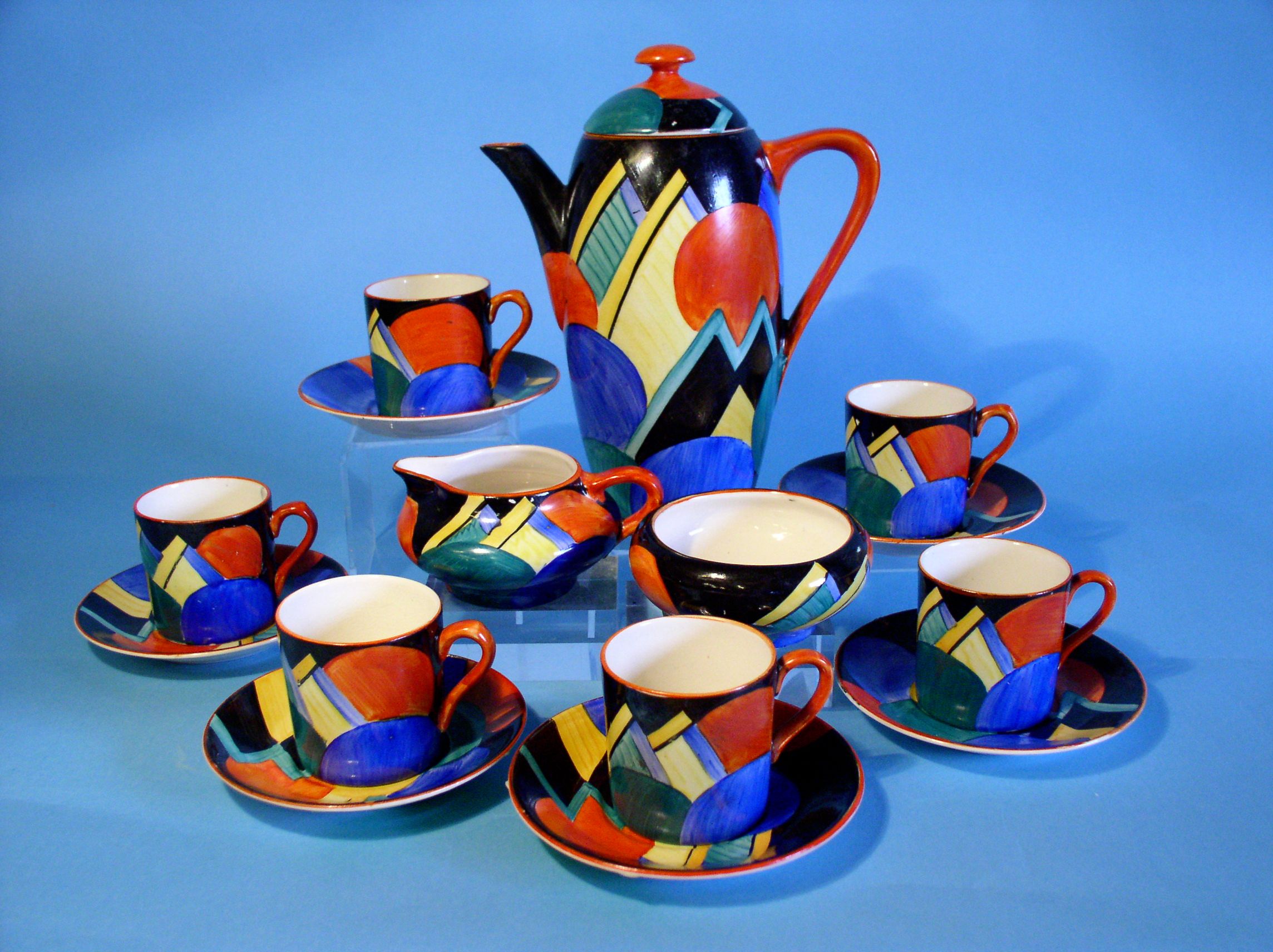 A rare Susie Cooper geometric part tea set, - auctions & price archive